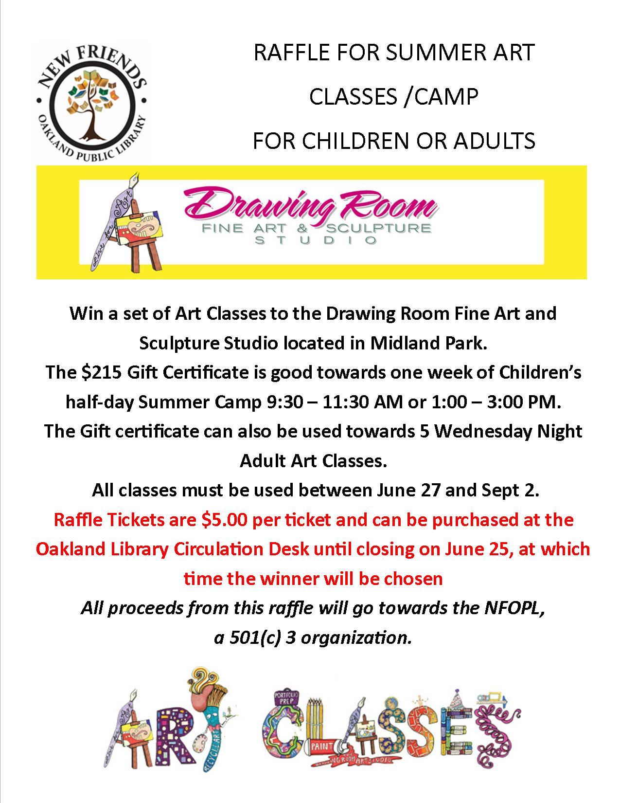 NFOPL Raffle for Summer Art Classes/ Camp – The Oakland Journal